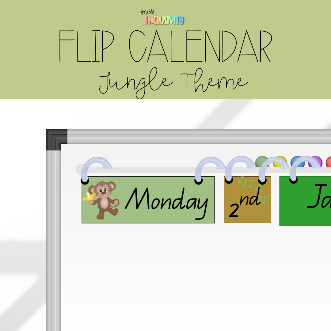 [Editable] Jungle Flip Calendar – The Inclusivity Hub