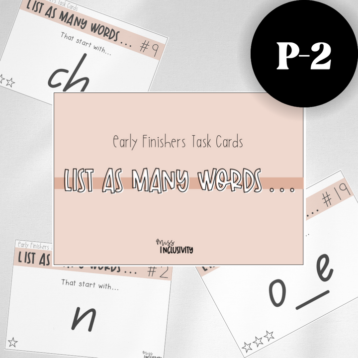 Early Finishers Task Cards – The Inclusivity Hub