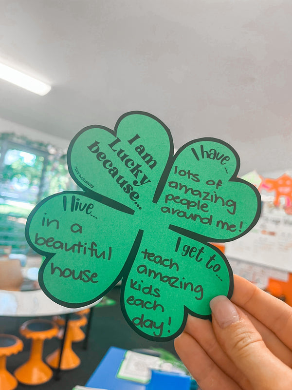 'I am Lucky Because...' St. Patricks Day Clover Template – The ...